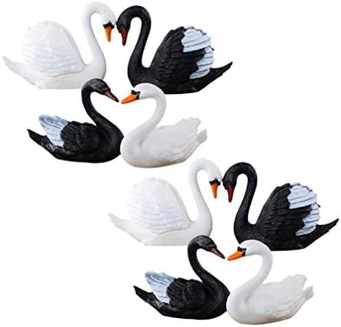 Amazon.com: 8pcs Miniature Swan Resin Figurine Mini Animal Garden ...