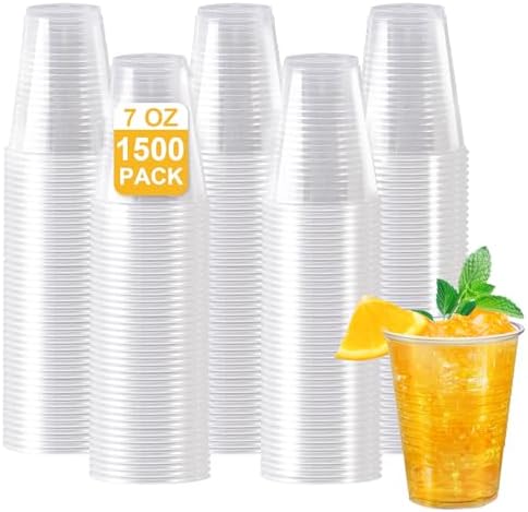 Amazon.com: SIUQ 1500 Pack 7 oz Plastic Cups, Clear Disposable Cups ...