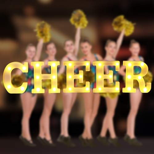 Aurelema CHEER Light up Letters Sign Cheerleading LED Sign Letters ...