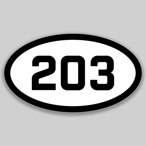 Amazon.com: Cykomy DHDM 203 Area Code Sticker Connecticut Bridgeport ...