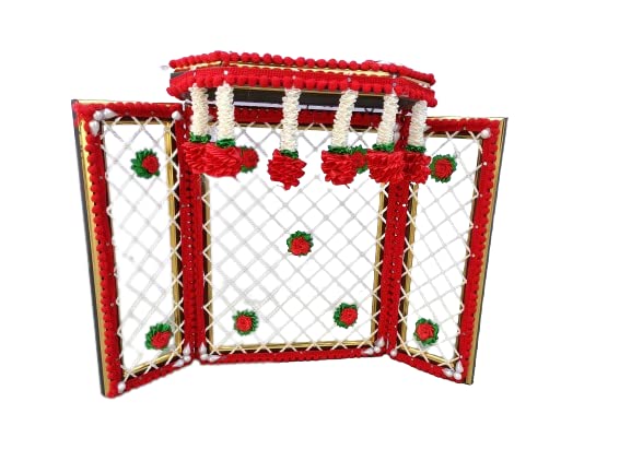 Buy DEV SAMAGRI Lord Krishna Wooden Phool Bangla Vrindavan Style Flower ...