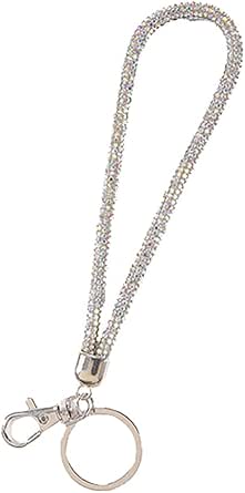 Amazon.com: Bling Wristlet Keychains, Glitter Crystal Lanyard Strap ...