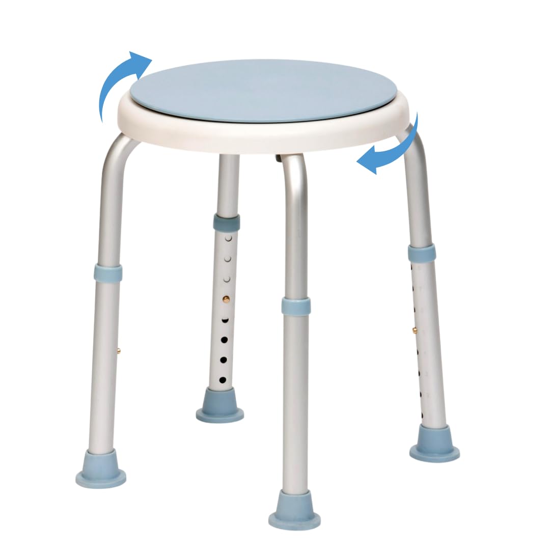 Eazy Rotating Shower Stool - Round Adjustable Lightweight Stool for ...