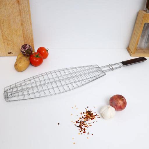 COSKIRA BBQ Grill Basket Portable Metal Fish Grill Basket Barbecue Fish ...