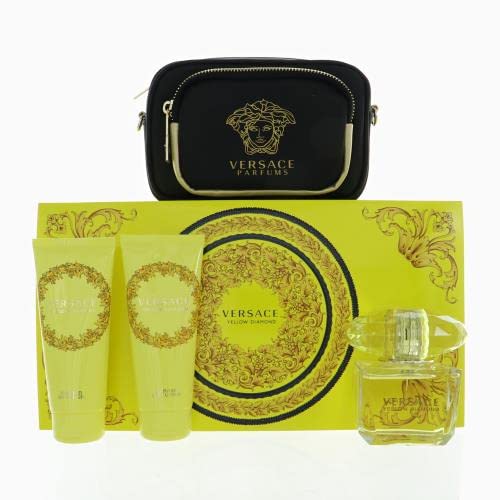 Amazon.com : Versace YELLOW DIAMOND 4 PIECE GIFT SET - 3.4 OZ EAU DE ...