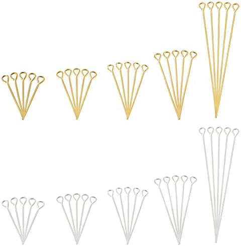 100 Pcs 304 Stainless Steel Eye Pins Metal Wire Open Eye Head Pins ...