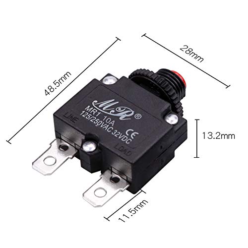 Snapklik.com : 10 Amps Thermal Circuit Breakers, 125/250V AC 32V DC ...