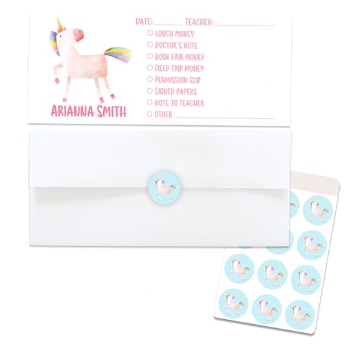 Amazon.com: Personalized Unicorn Money Envelopes for School with name ...