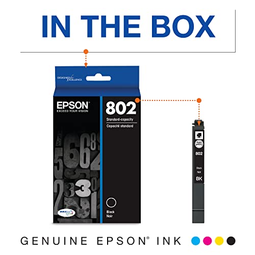 EPSON 802 DURABrite Ultra Ink Standard Capacity Black Cartridge ...