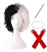 Amazon.com: BERON 27 Inches Black White Wig Two Tone Wig Long Curly Wig ...