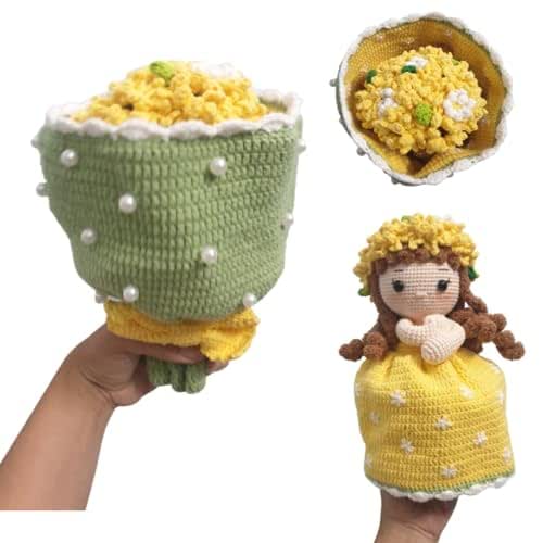 Amazon.com: Handmade Doll Bride doll amigurumi Flower Bouquet Bride ...