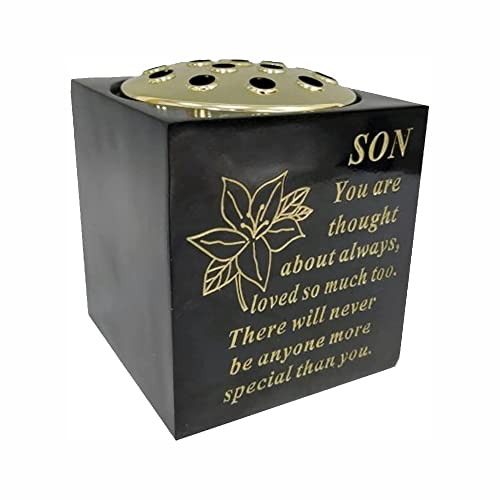 PHG Elegant Grave Box Flower Holder with Personalised Saying | Square ...