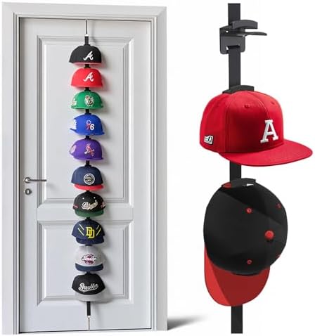 Amazon.com: Aoodaily Hat Rack for Door - Two-Way Hanging Caps with ...