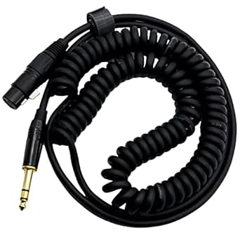 EITMOSS XLR Female to 1/4 Inch Coiled Cable TRS Jack Lead Balanced ...