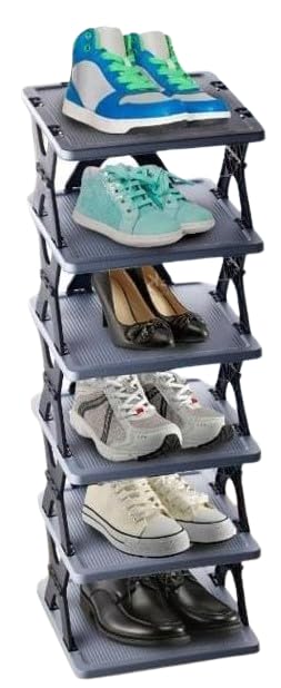 APEX 6-Layer Foldable Plastic Shoe Rack Space-Saving Storage Solution ...