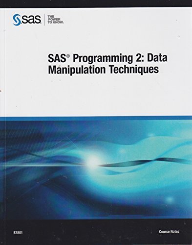 Sas Programming 2 Data Manipulation Techniques Sas Institute Inc 9781629597508