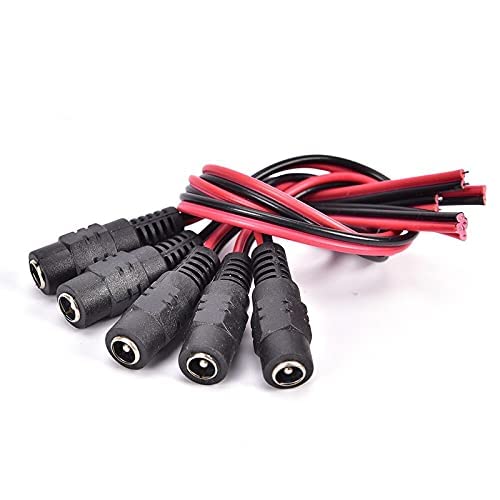 ESPtronics 5 Pcs 12v Female DC Connector Cable Plug Wire for CCTV ...