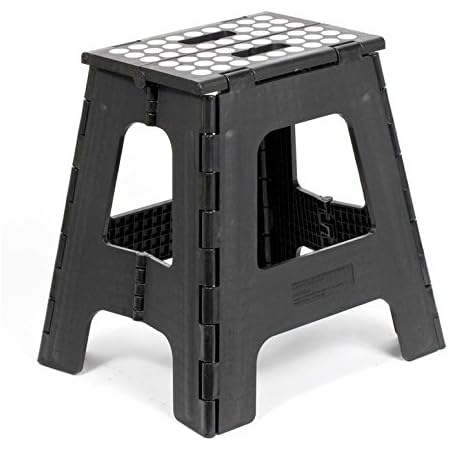 Amazon.com: Kikkerland Rhino Tall Folding Step Stool, Black : Home ...