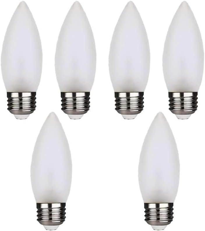 60W Frosted Incandescent Torpedo Tip Chandelier Bulbs, 120V Dimmable ...