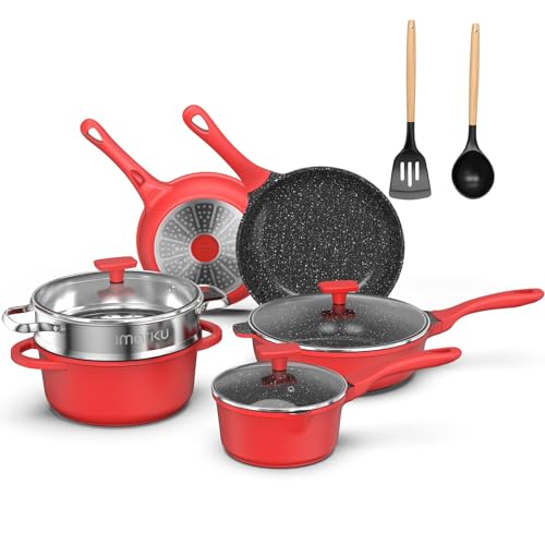 imarku Pots and Pans Set,11PC Kitchen Cookware Set Nonstick, Cooking ...