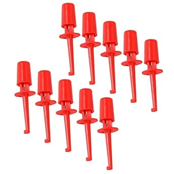 MERISHOPP 10 x Mini Test Hook Probe Spring Clip for PCB SMD IC Red ...