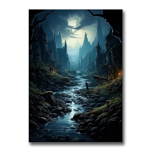 Amazon.com: High Fantasy Forest Wall Art, Ready To Hang Poster Print ...