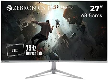 ZEBRONICS A27FHD LED Monitor, 27 inch (68.58cm), 250 nits, 75hz, Slim ...