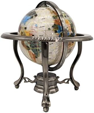 Amazon.com: 14" BLACK ONYX GEMSTONE GLOBE with Silver Stand : Home ...