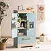 Amazon.com: ROBOTIME Toy Kitchen Wooden Fridge, Play Refrigerator for ...