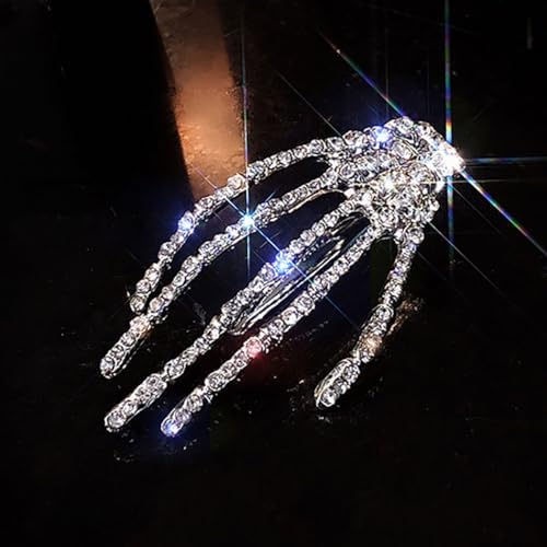 Amazon.com : JONKY Halloween Skeleton Hair Clip Rhinestone Skull Hair ...