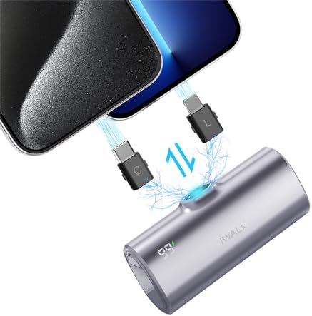iWALK LinkPod X Portable Charger with 2 Exchangable Plug USB-C and USB ...