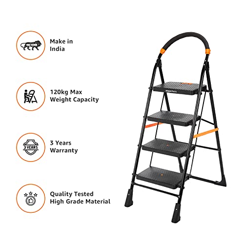 Amazon Basics Clamber Foldable Step Ladder Safety Clutch Lock