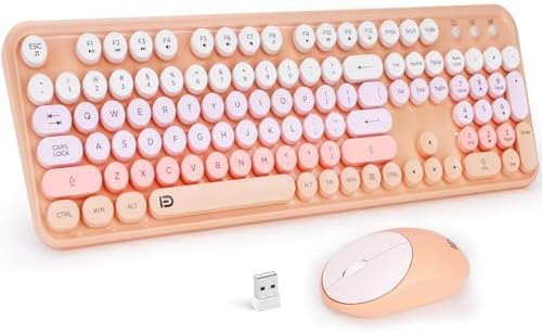 Amazon.com: Colorful Computer Wireless Keyboard Mice Combo, 2.4GHz ...