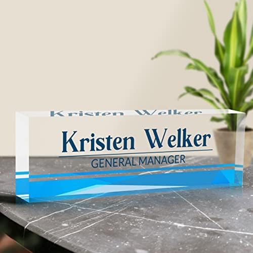 Amazon.com: Personalized Desk Name Plate, Custom Acrylic Glass Name ...