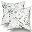 Navy Blue Leaf Pillow Covers 18X18 Inch Spring Watercolor Eucalyptus ...