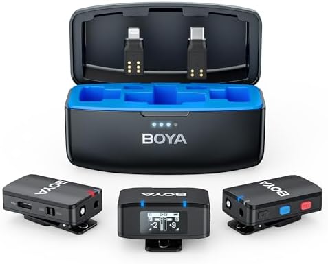 Amazon.com: BOYAMIC Wireless Lavalier Microphone for Android iPhone ...