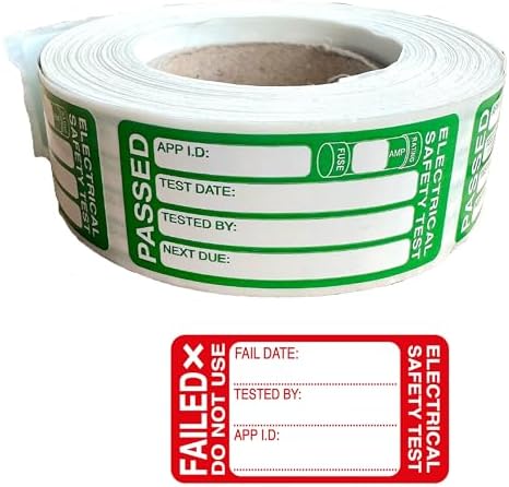 PACK4YA Pat Safety Test Sticker, 250pcs 25x41 mm Pat Test Labels ...