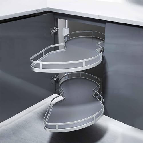 Corner Carousel Pull-Out Storage for Kitchen Cabinets - Dual Tier Pull ...
