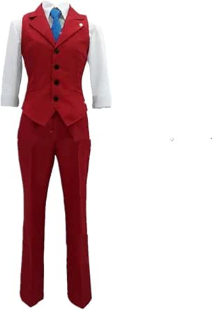 Amazon.com: Ace Attorney Apollo Justice Red Vest Suit Outfit Cosplay ...
