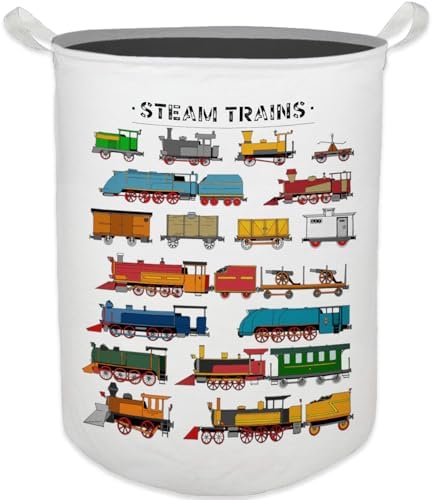 Amazon.com: HKTZM Steam Train Kids Laundry Basket, Toybox for Boys Room ...