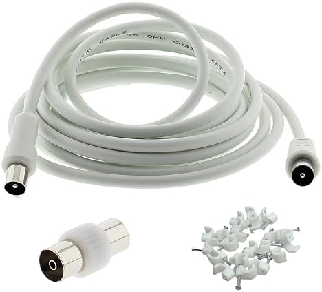 3C2V TV Coaxial Cable 7M - Nickel Plated RF Coax Extension Lead for ...