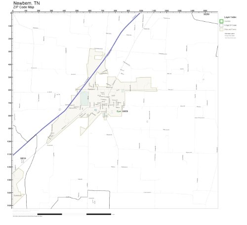 ZIP Code Wall Map of Newbern, TN ZIP Code Map Laminated: Amazon.com ...