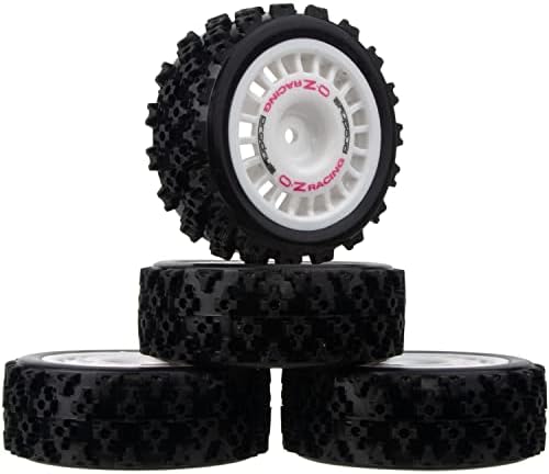 Amazon.com: HobbyMarking 1/10 RC Rally Car Wheels Rims & Rubber Tires ...
