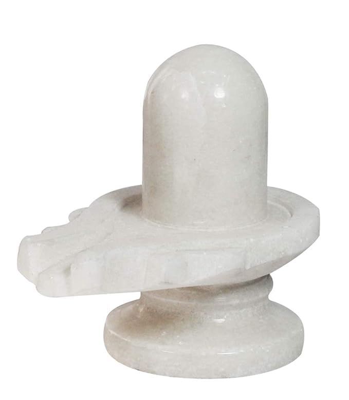 Buy A&S Ventures White Marble Shivling | Shivling Set for Home Pooja ...