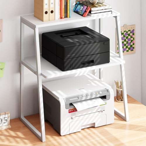 Amazon.com : aboxoo Printer Stand for Desk, Desktop Printer Shelf Large ...
