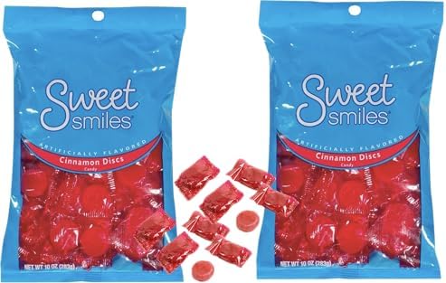 Amazon.com : Sweet Smiles Cinnamon Discs Candy 9 OZ (2 Pack) | Red Individually Wrapped Wrapped ...