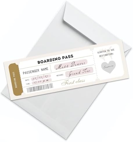 Personalized Travel Ticket & Greeting Card - Destination Surprise Card ...