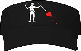 Pirate Flag Blackbeard Adjustable Sun Visor Caps at Amazon Women’s ...