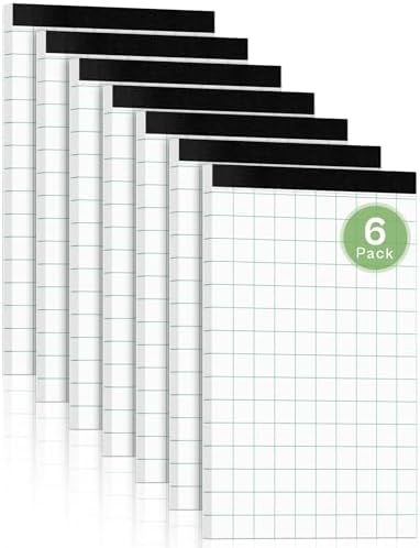 Amazon.com : Graph Paper Pads, 6 Pack Grid Paper Notebook 5x8, Graph ...