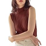 ・ブランド:Vmiutyer LLOP・【お洒落に細く魅せてくれる】流行にとらわれない、シンプルデザインで着回し力抜群の大人かわいいハイネックノースリニットサマーベストが登場です！季節を問わず、これからの時期に大活躍間違いなしの便利アイテム...